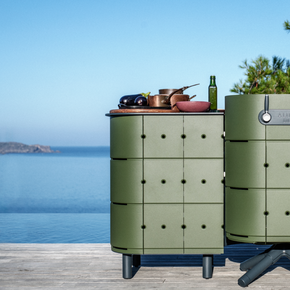ALUVY JEAN Basalt Outdoor Storage Cabinet - Left - Kaki — Core Supply ...