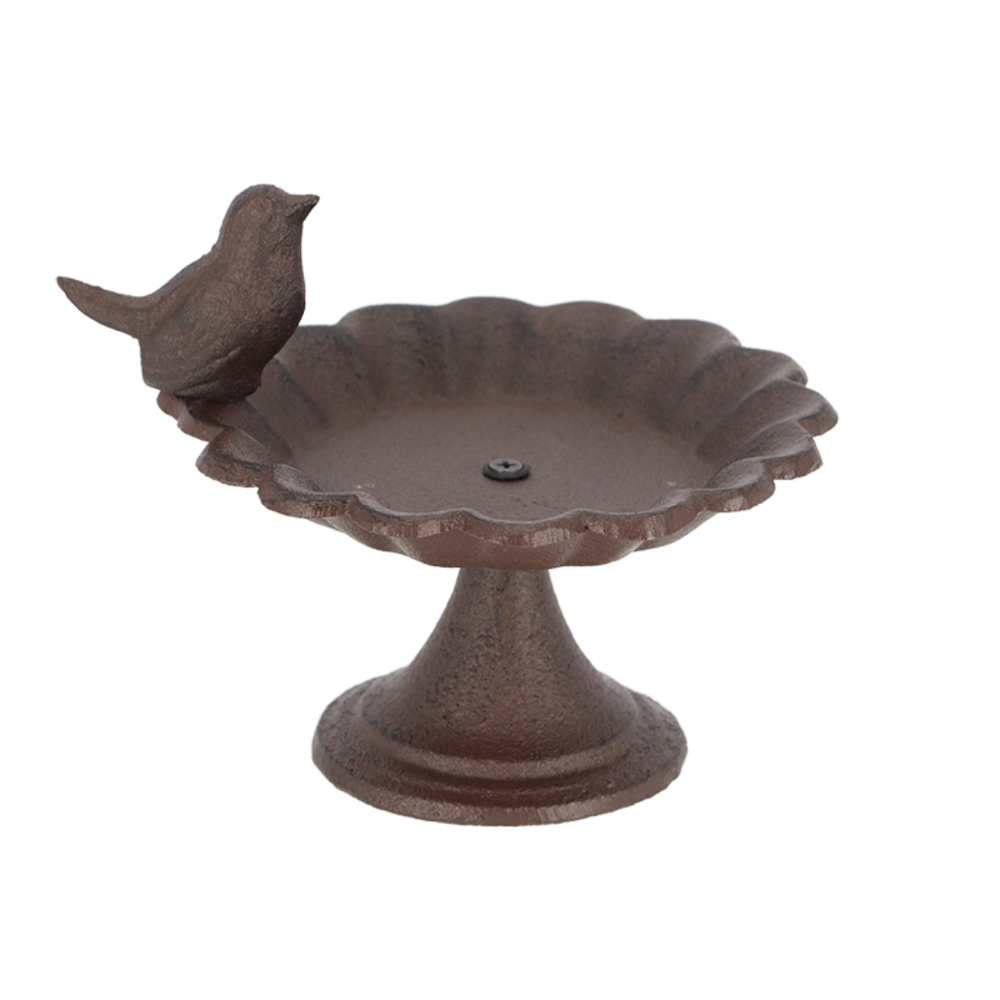 ESSCHERT DESIGN Cast Iron Bird Bath On Stand — Core Supply Group Pty Ltd