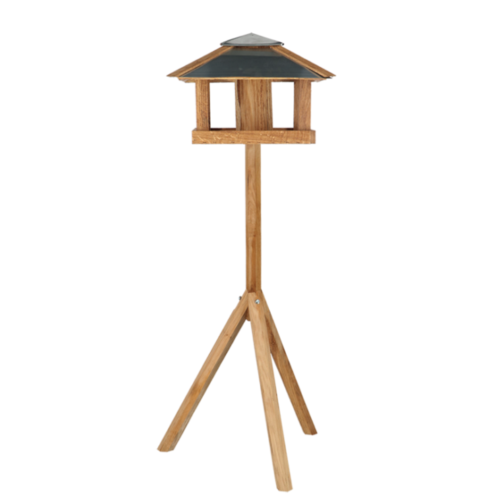 ESSCHERT DESIGN Freestanding Black & Oak Bird Feeder - Square — Core ...