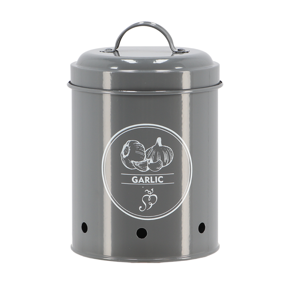 ESSCHERT DESIGN Garlic Storage Tin - Grey — Core Supply Group Pty Ltd