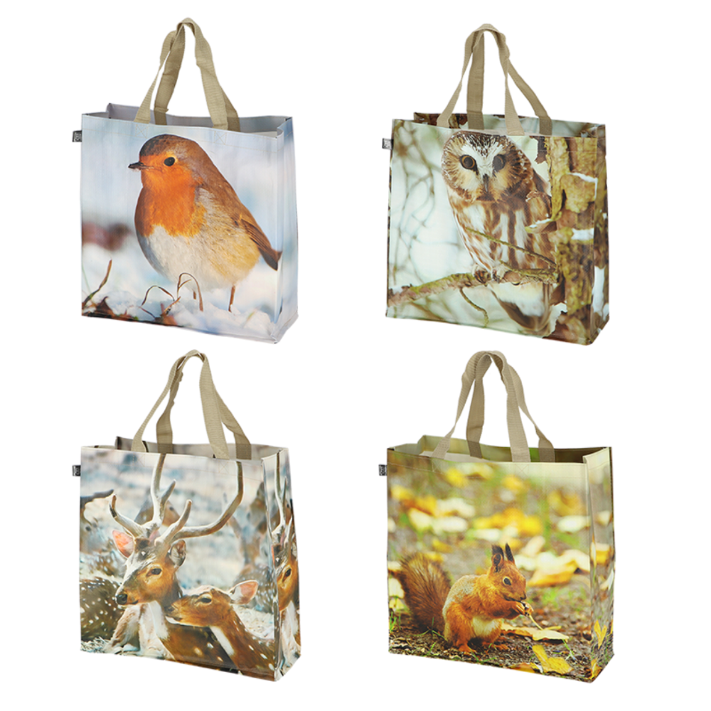 ESSCHERT DESIGN 'Nature Print' Shopping Bag Set - Deer, Squirrel, Robi ...